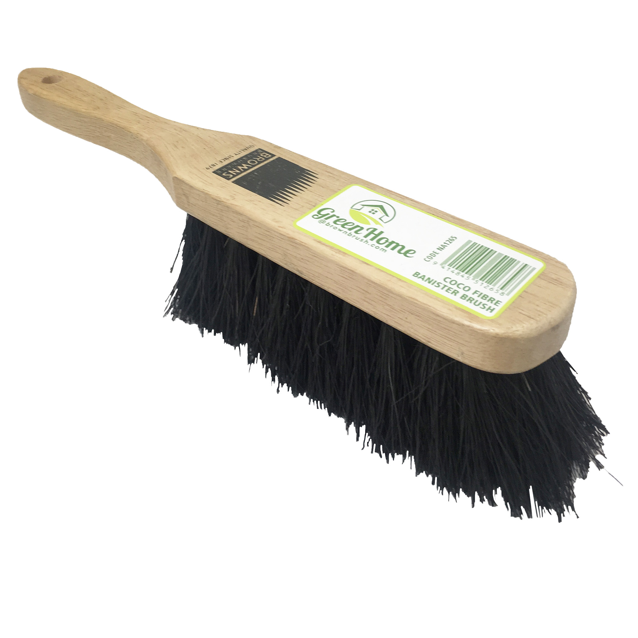 Green Home Wood Handle Coco Fibre Bannister Brush - NA1265 | Brownbrush